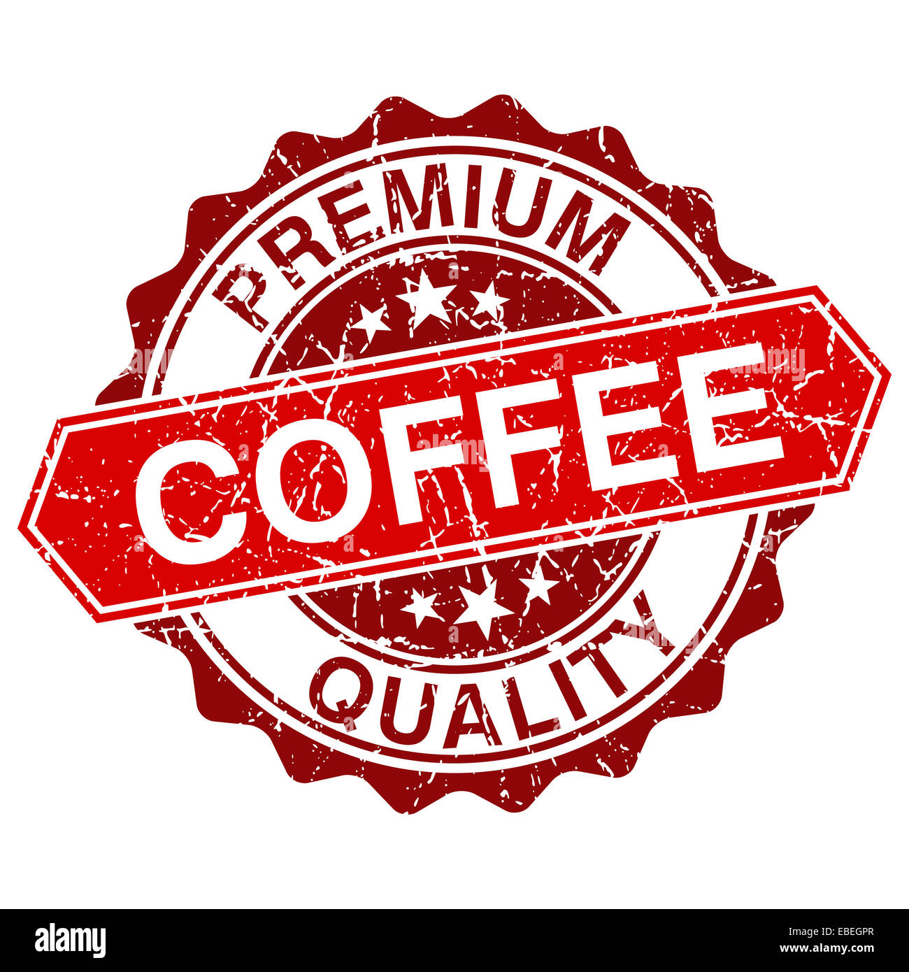 Coffee red vintage stamp isolated on white background Stock Photo - Alamy