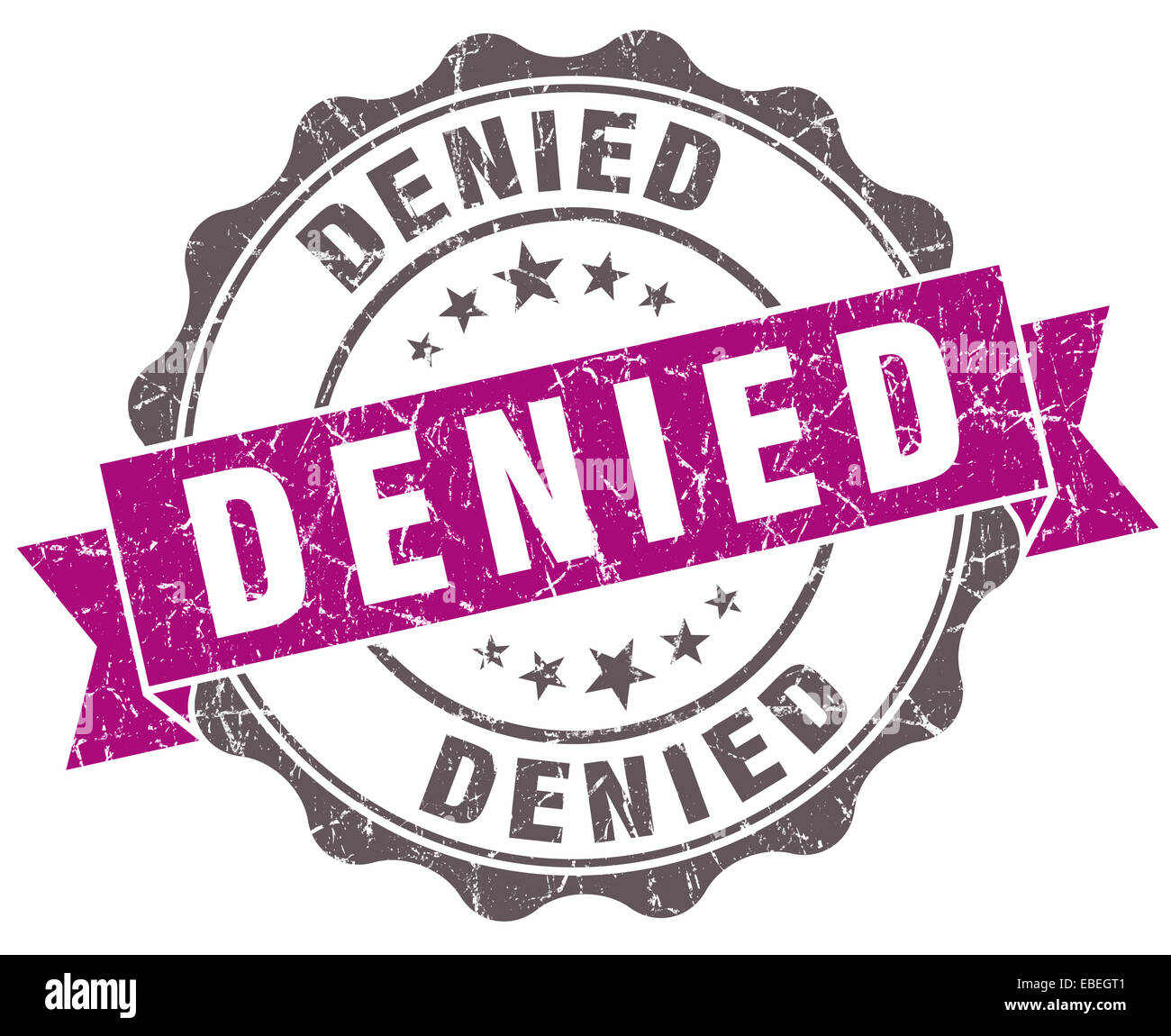 Denied violet grunge retro style isolated seal Stock Photo - Alamy