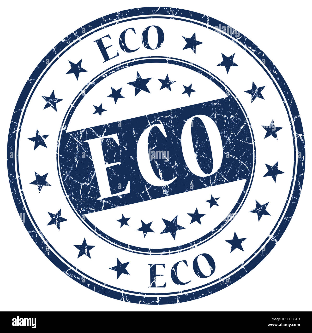 Eco Blue Stamp Stock Photo - Alamy