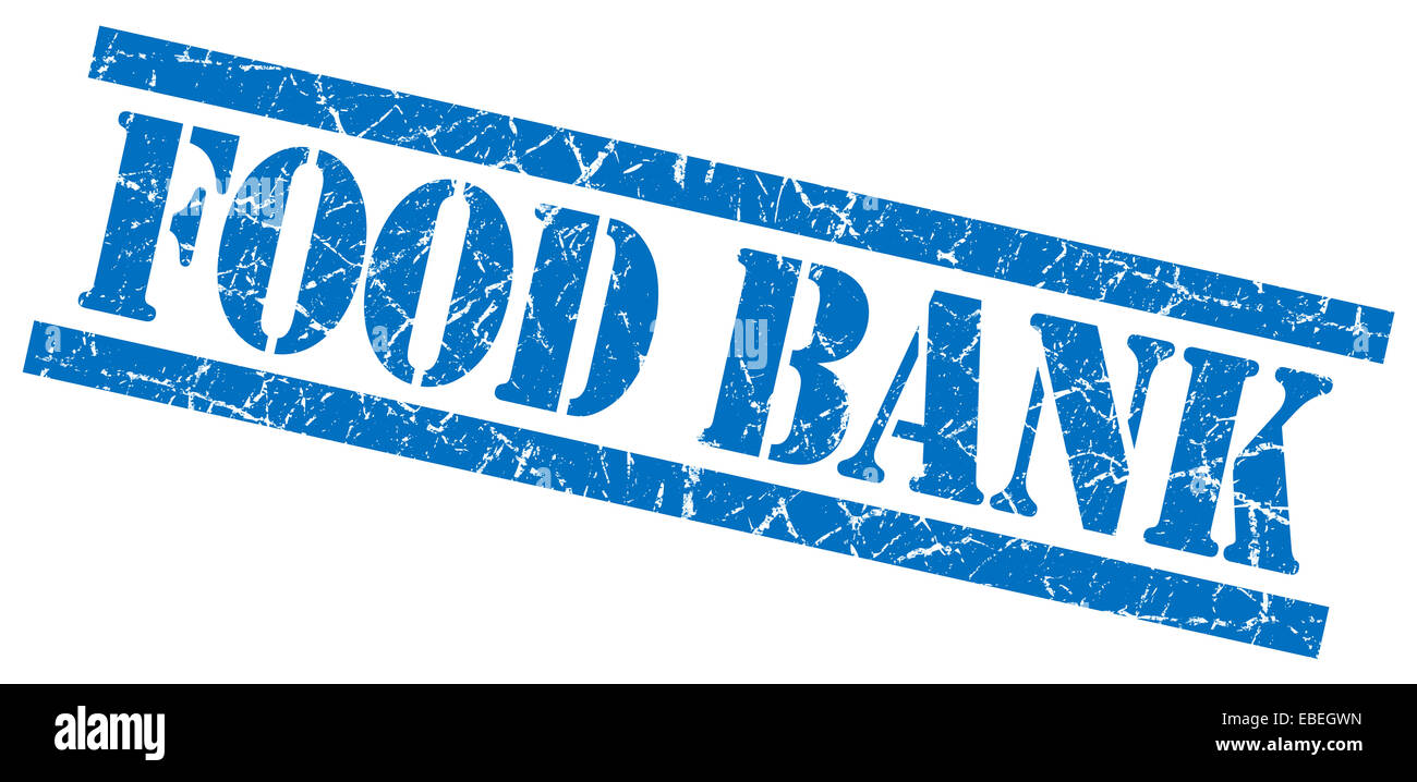 food bank blue grungy stamp isolated on white background Stock Photo ...