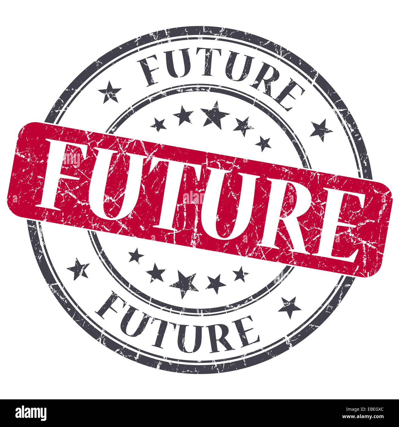 Future red grunge textured vintage isolated stamp Stock Photo - Alamy