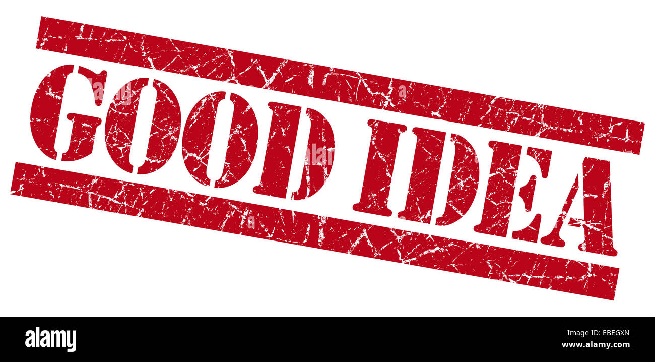 Good idea red grunge stamp Stock Photo - Alamy