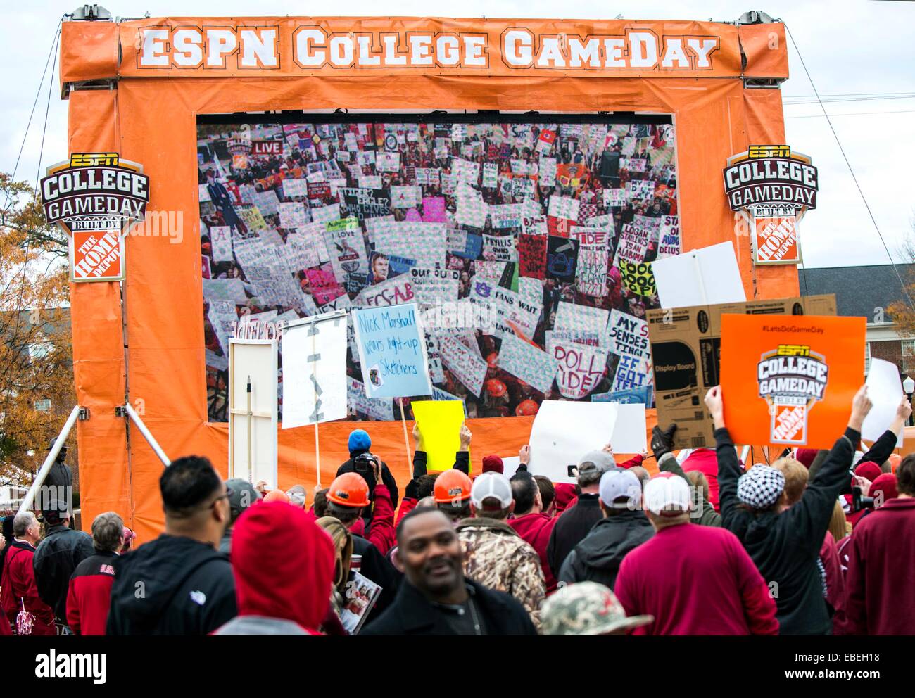 Tuscaloosa, Alabama, USA. 29th Nov, 2014. Fans crowd around the ESPN ...