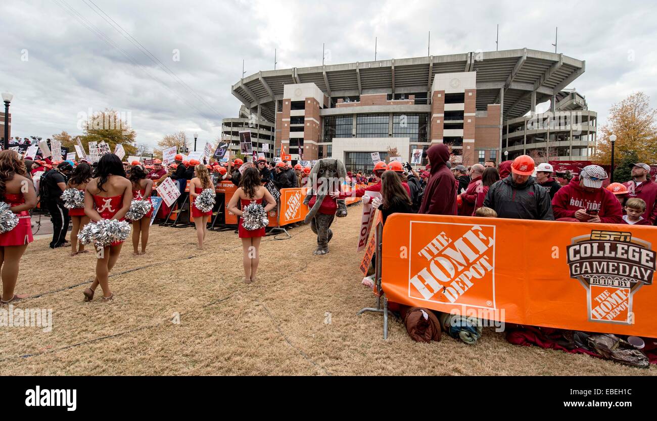 Tuscaloosa, Alabama, USA. 29th Nov, 2014. Fans crowd around the ESPN ...