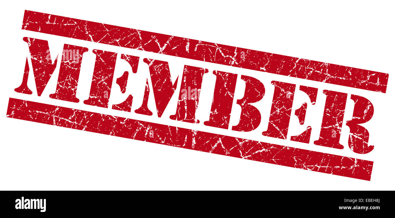 Member grunge red stamp Stock Photo - Alamy