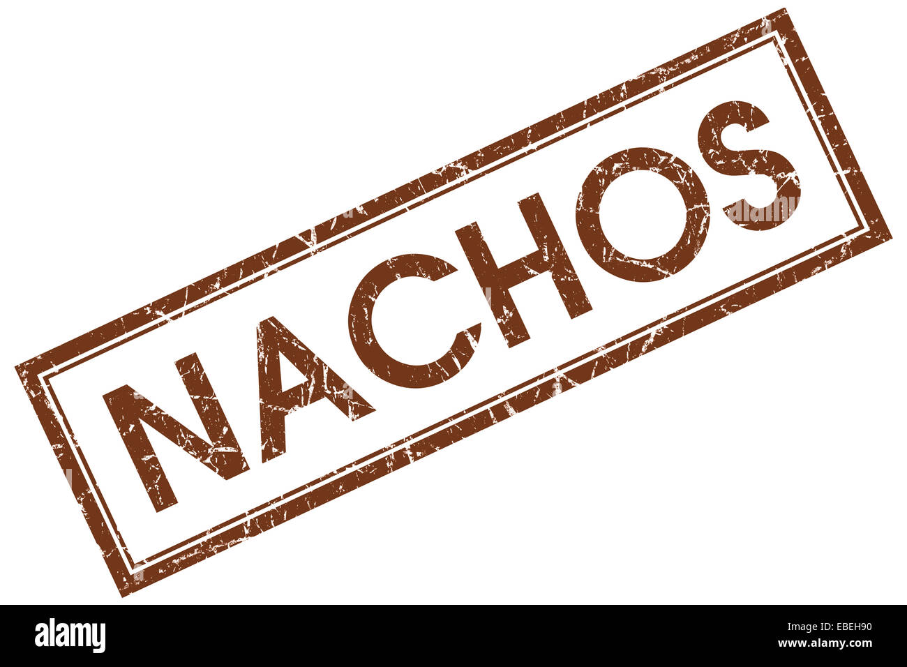 nachos brown square stamp isolated on white background Stock Photo - Alamy