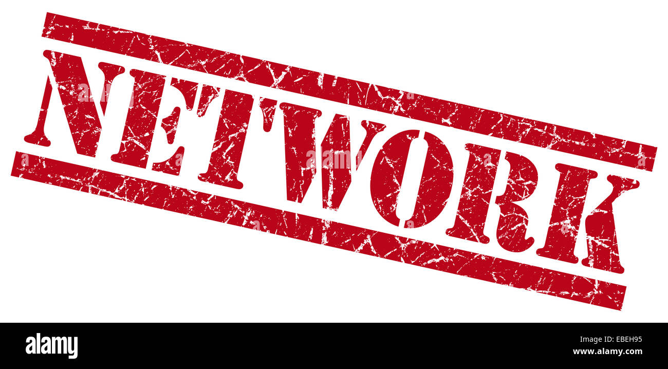 network red grungy stamp on white background Stock Photo - Alamy