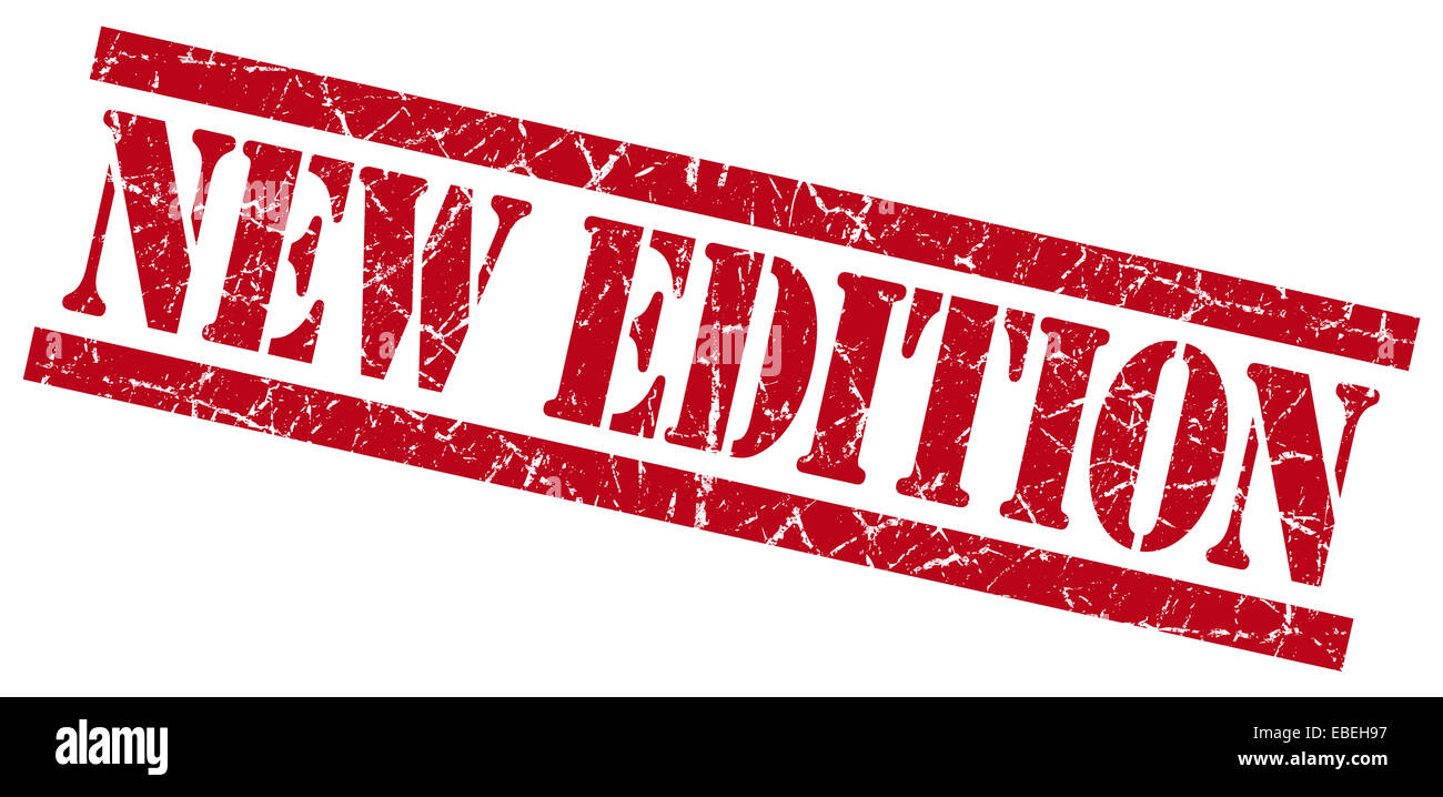 new edition red grungy stamp on white background Stock Photo - Alamy