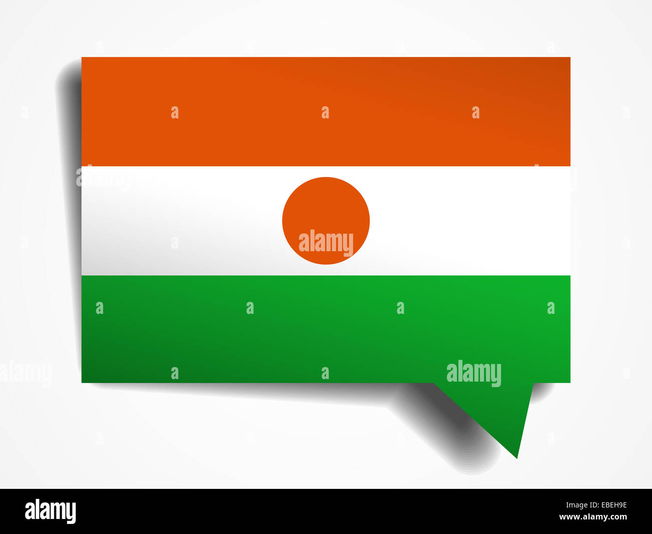 Niger flag paper 3d realistic speech bubble on white background Stock ...