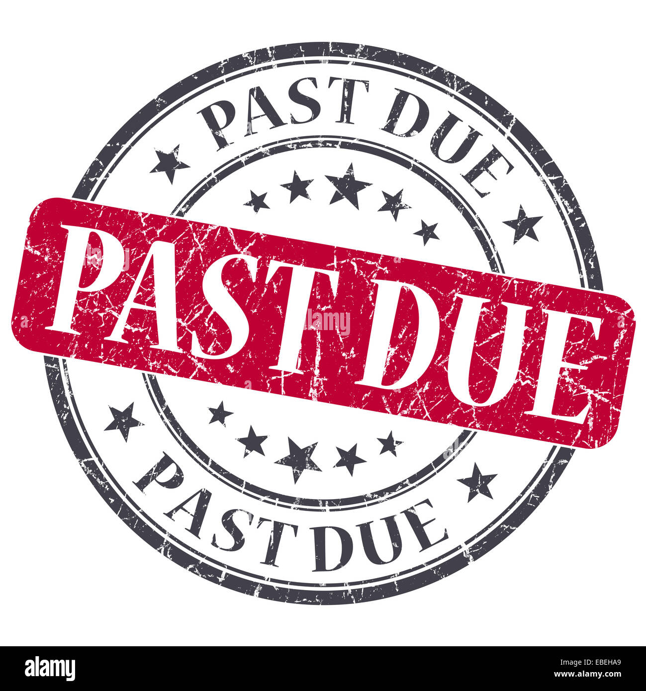 Past due red round grungy stamp isolated on white background Stock ...