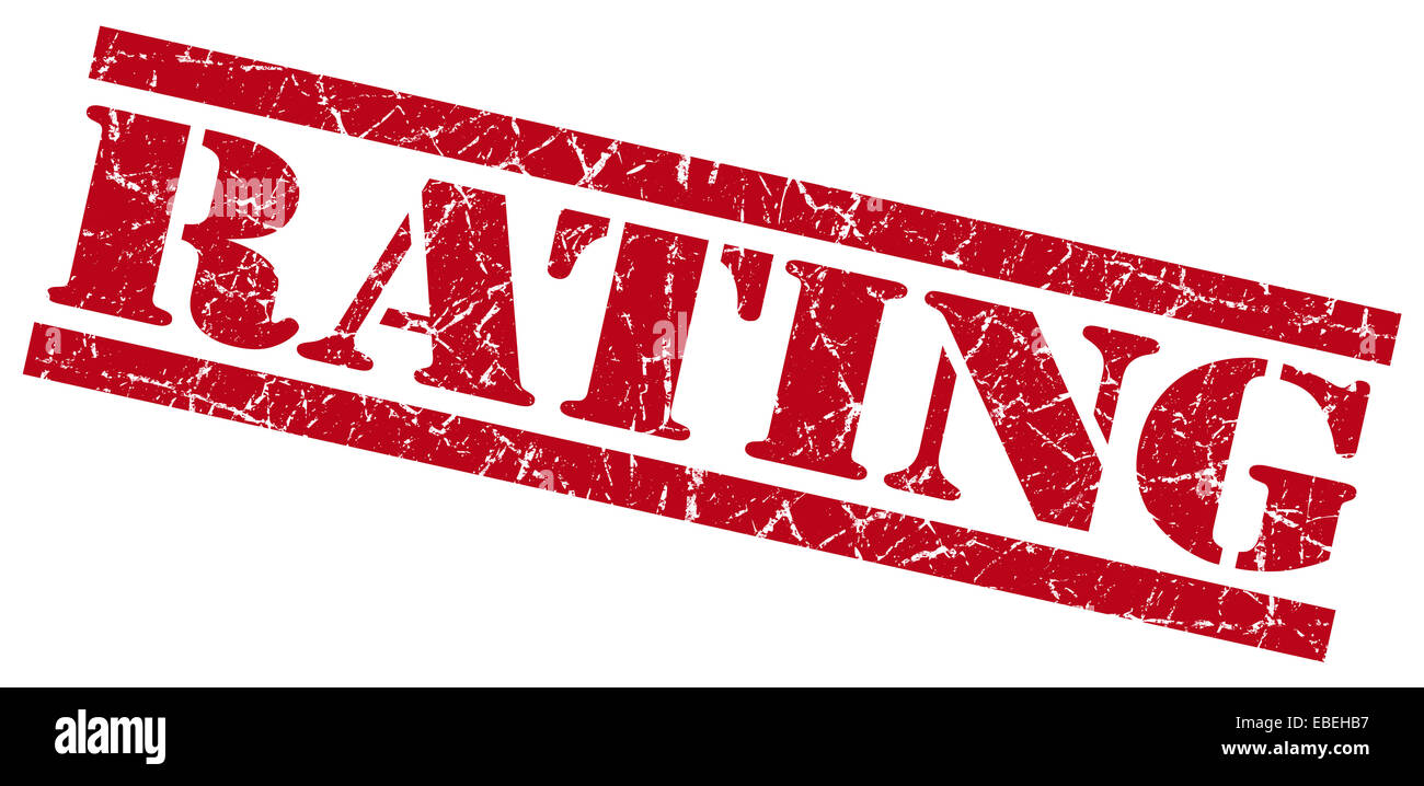 rating red grunge stamp isolated on white Stock Photo - Alamy
