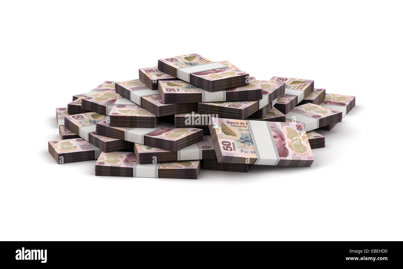 Stack of Mexican Pesos Stock Photo - Alamy
