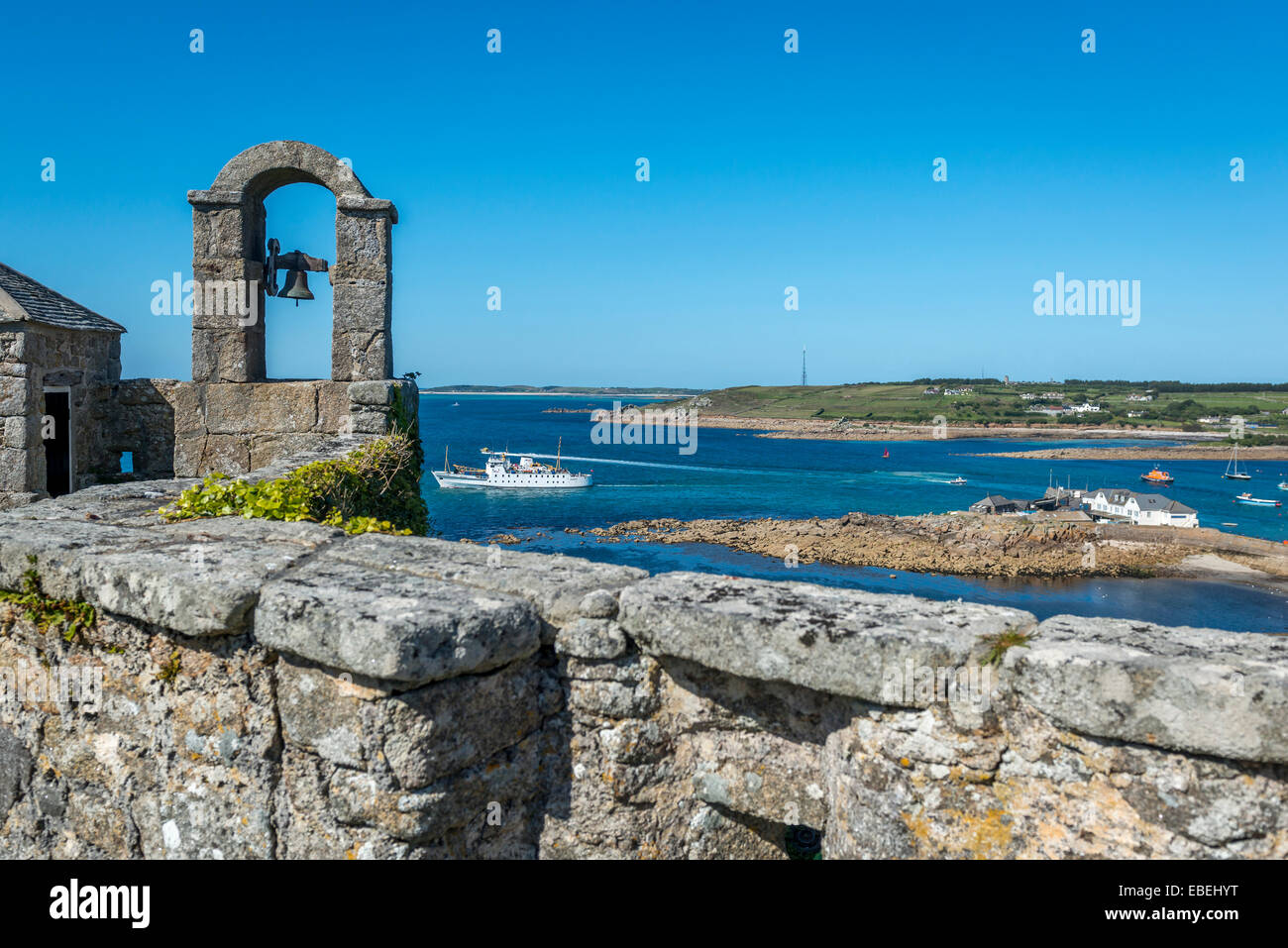 Hugh Town viewed from the Garrison. St Mary's, Scilly Isles Cornwall ...