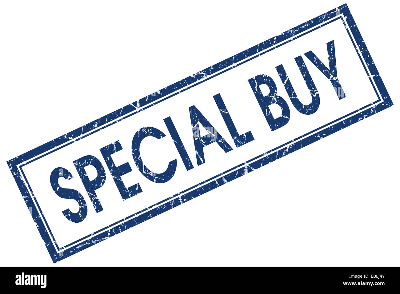 Special buy blue square grungy stamp isolated on white background Stock ...