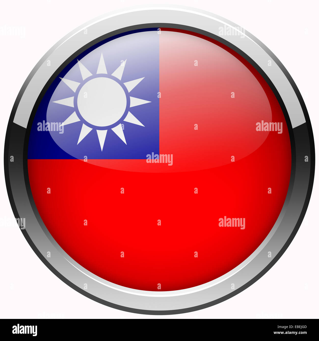 Taiwan flag gel metal button Stock Photo - Alamy