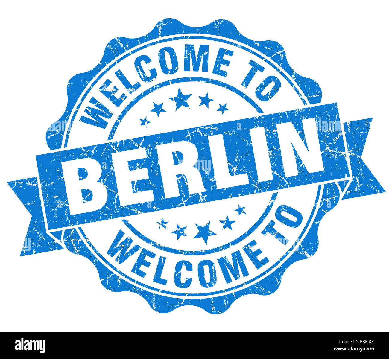 welcome to Berlin blue vintage isolated seal Stock Photo - Alamy