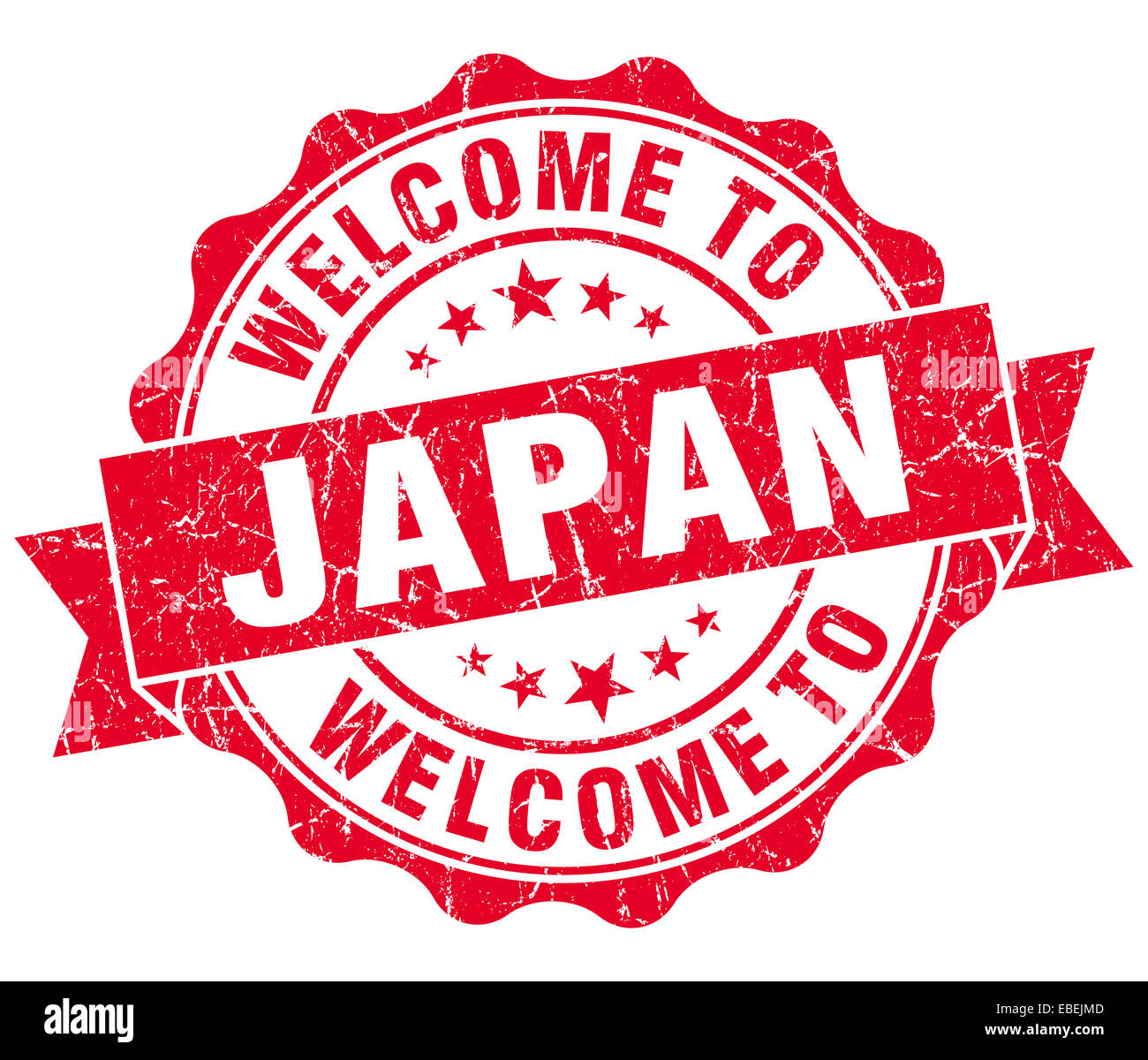 Welcome to Japan red grungy vintage isolated seal Stock Photo - Alamy