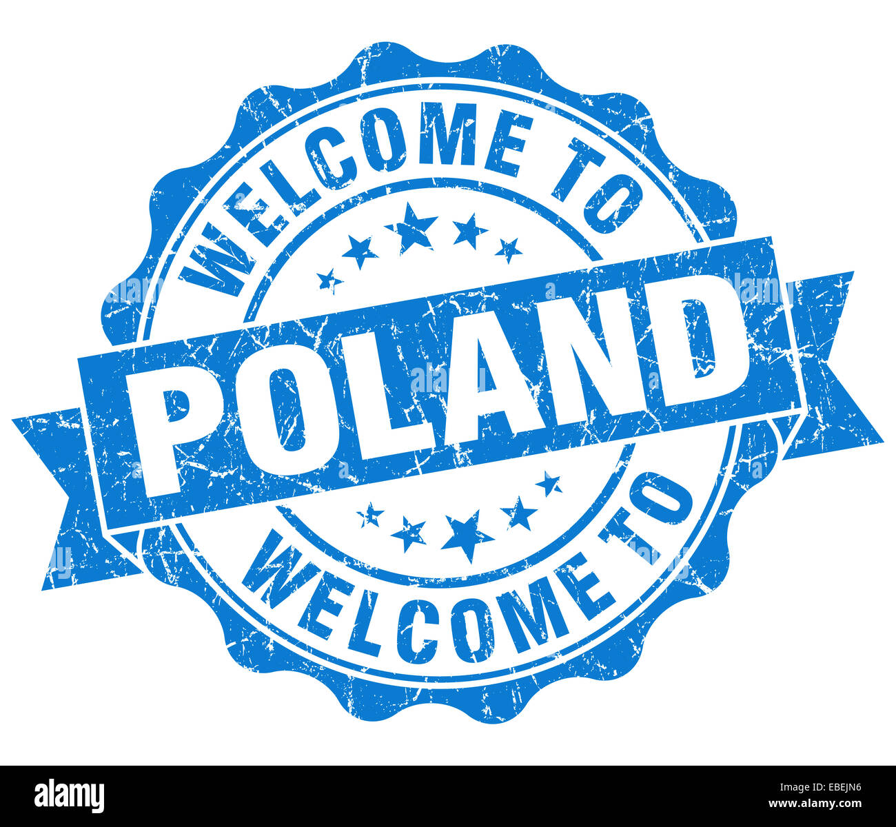 Welcome poland blue stamp hi-res stock photography and images - Alamy