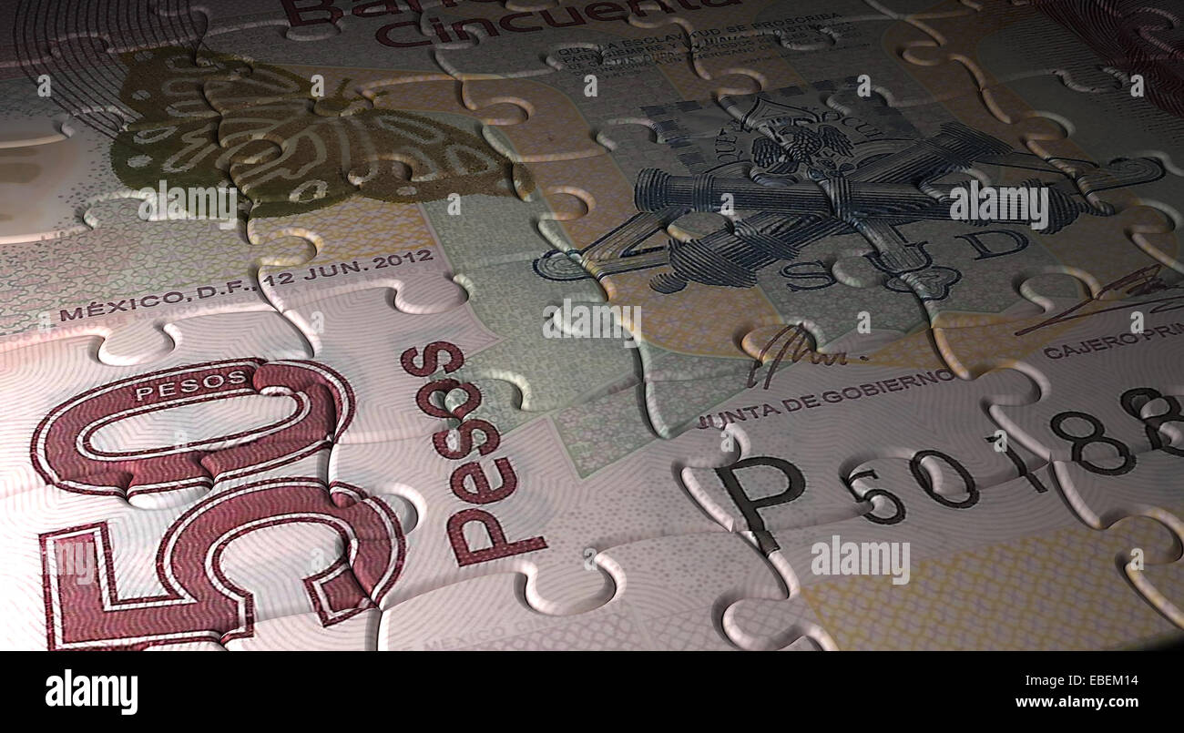 Mexican Pesos Puzzle Stock Photo - Alamy