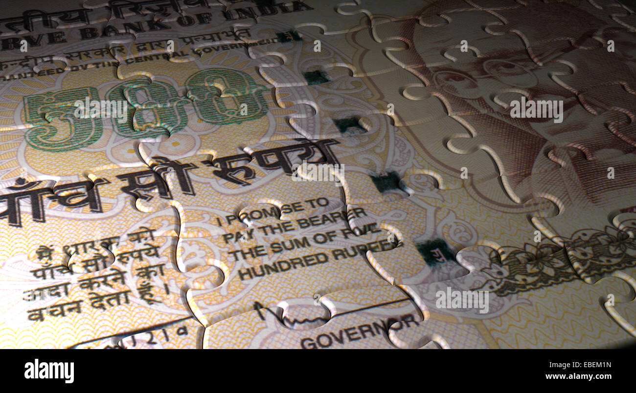 Indian Rupee Puzzle Stock Photo - Alamy