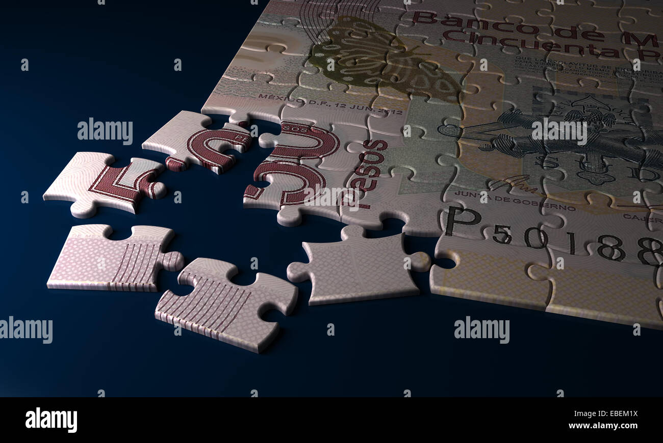 Mexican Pesos Puzzle Stock Photo - Alamy