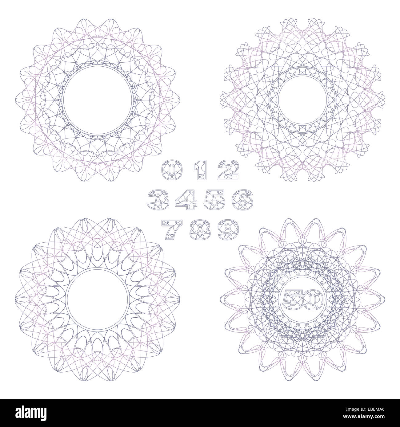Decorative rosettes and numbers Stock Photo - Alamy
