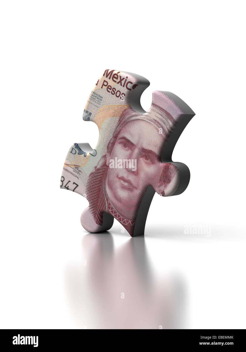 Single Mexican Pesos Puzzle Stock Photo - Alamy