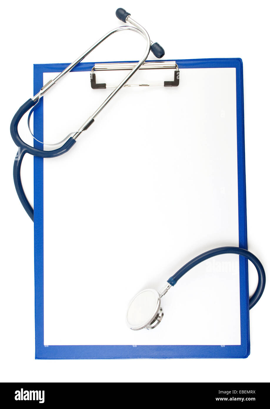 medical stethoscope with form blank isolated on white background Stock ...
