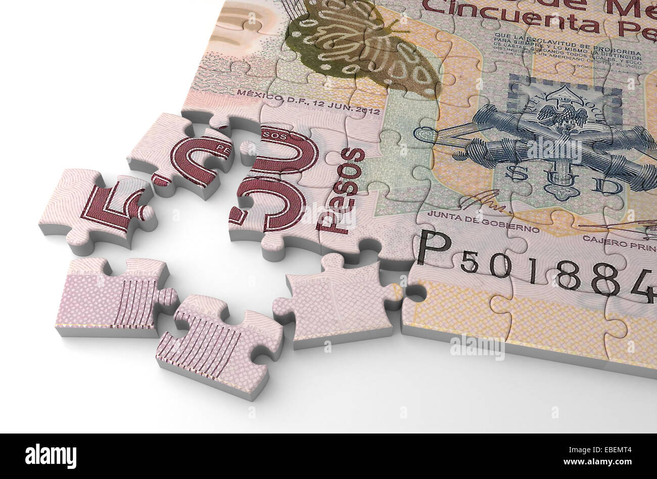 Mexican Pesos Puzzle Stock Photo - Alamy