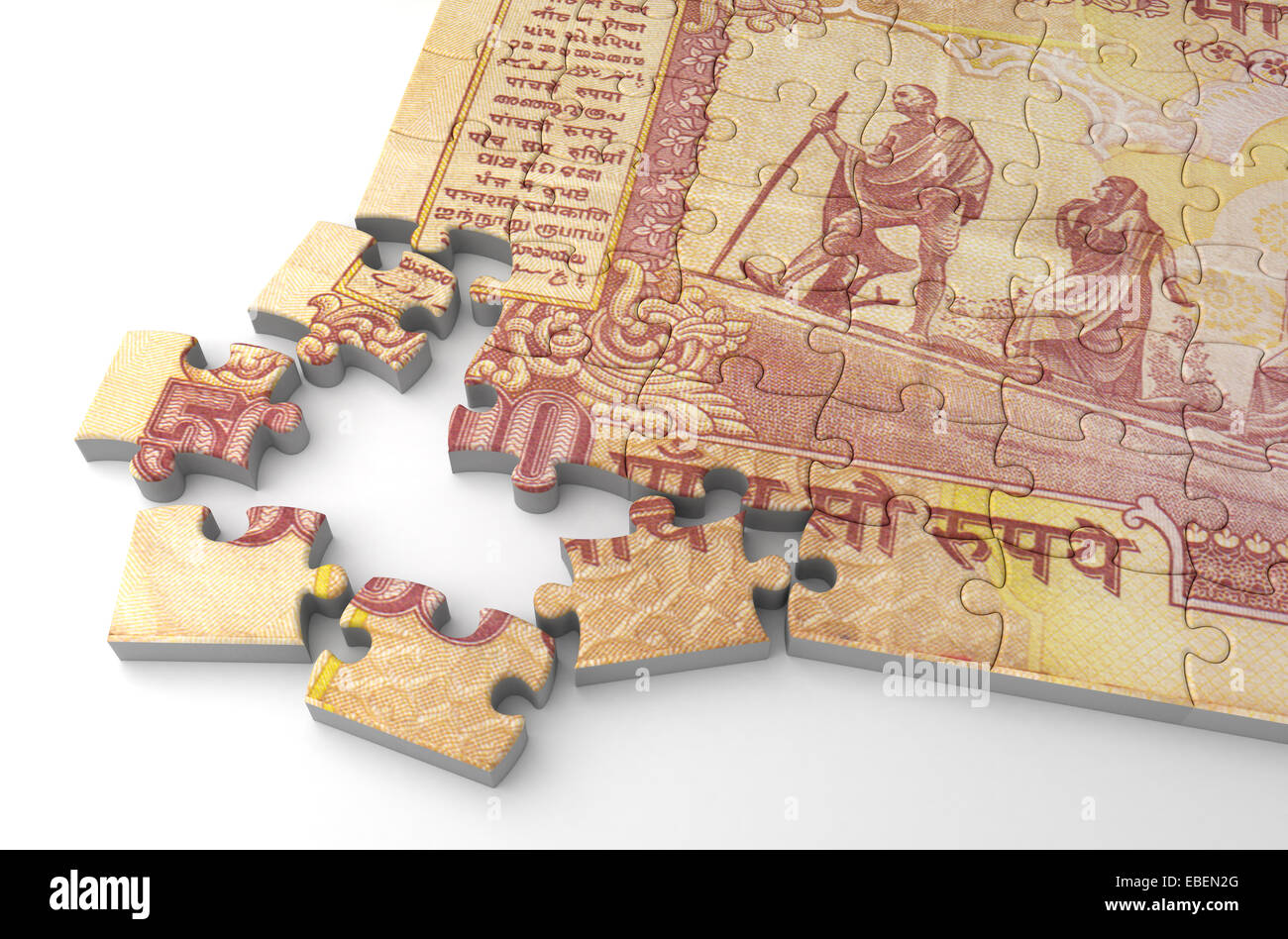 Indian Rupee Puzzle Stock Photo - Alamy
