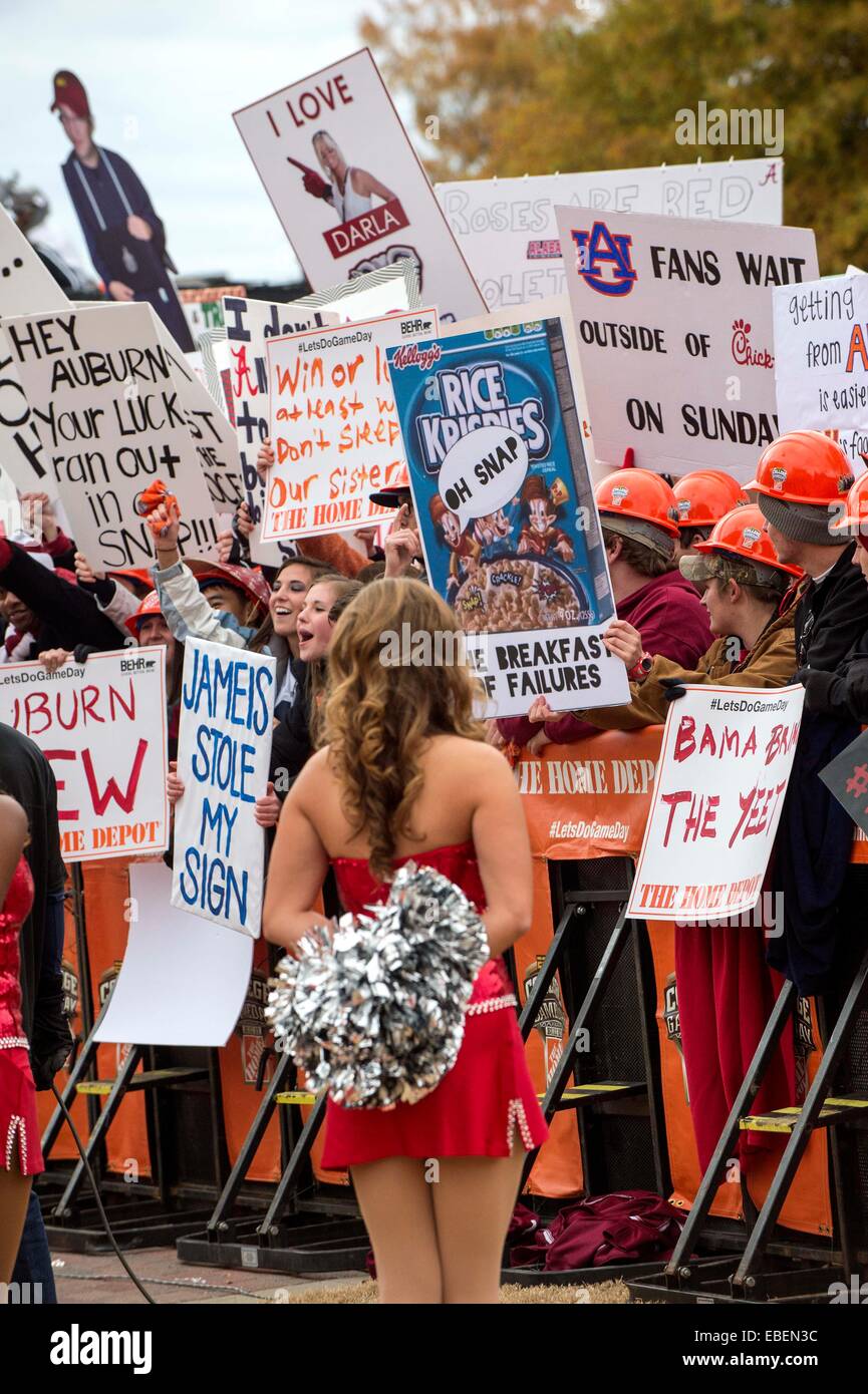 Tuscaloosa, Alabama, USA. 29th Nov, 2014. Fans crowd around the ESPN ...