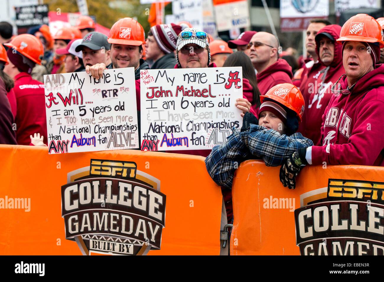Tuscaloosa, Alabama, USA. 29th Nov, 2014. Fans crowd around the ESPN ...