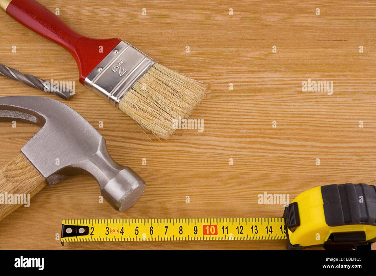 set of tools and instruments on wood Stock Photo - Alamy