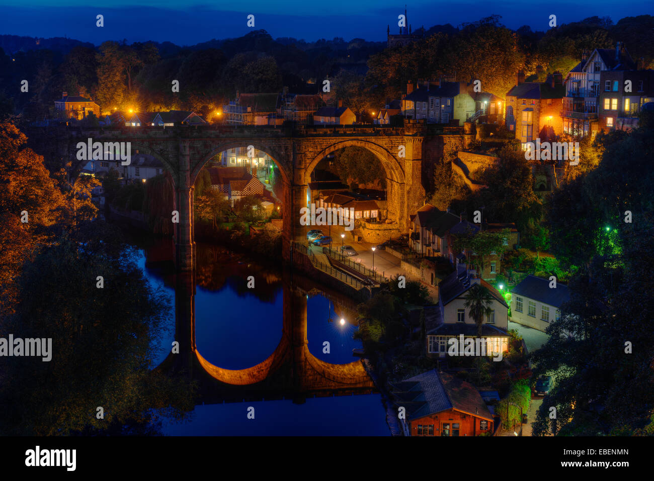 The historic viaduct spans the River Nidd holding trains from Harrogate ...