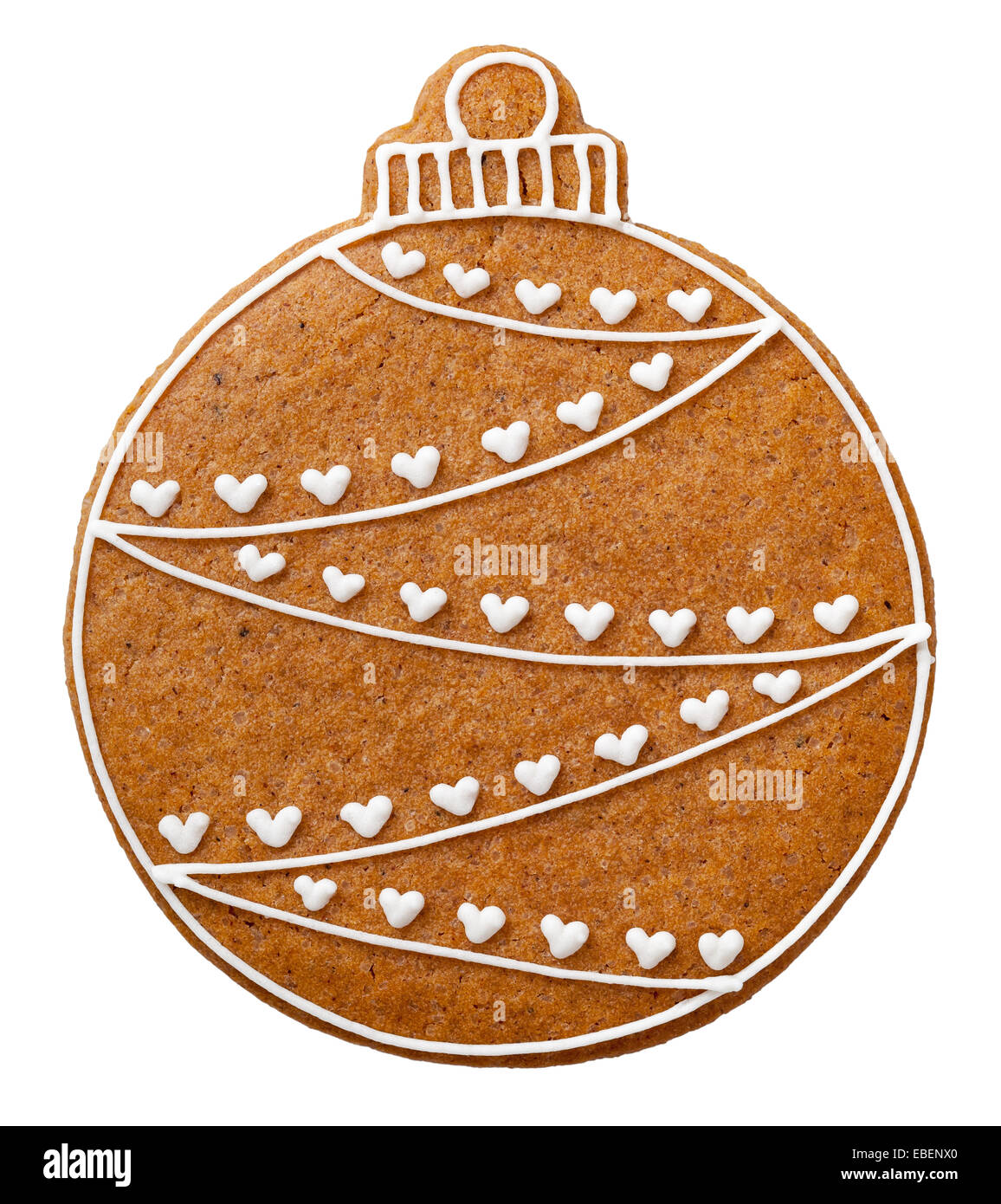 Gingerbread ball cookie for Christmas isolated on white background ...