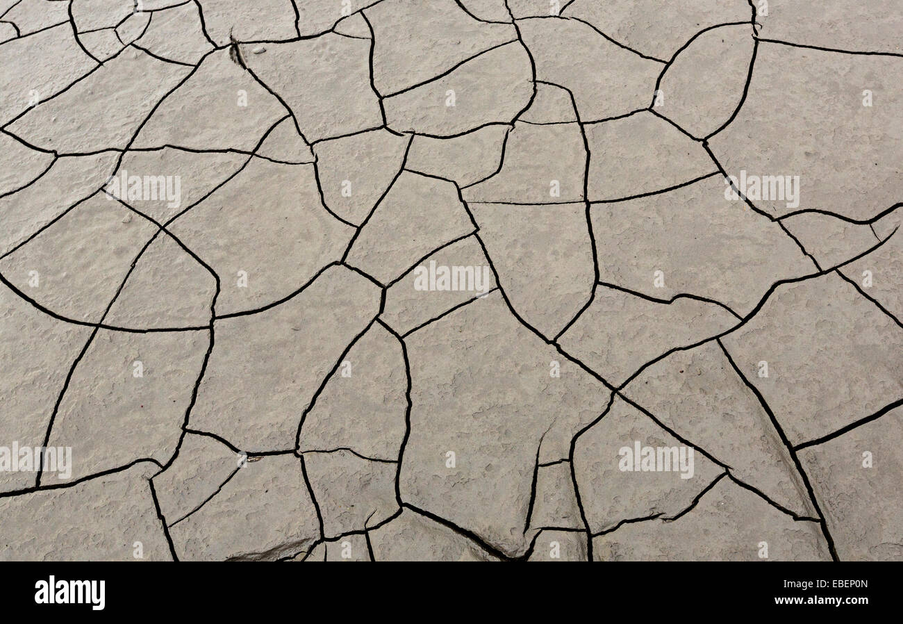 Cracks in drying mud on bank of River Severn, England, UK Stock Photo ...