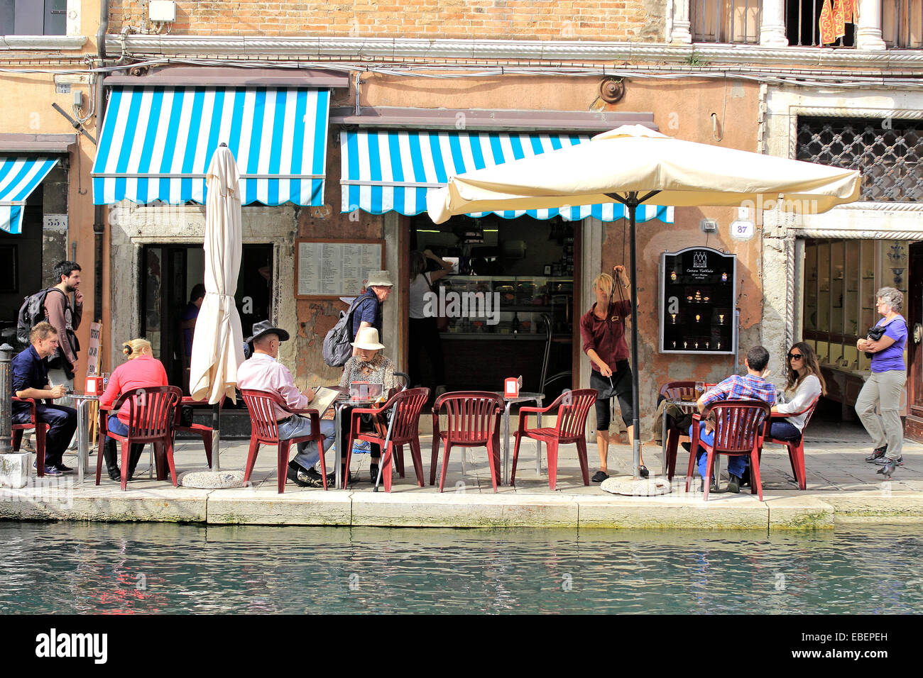 Venice Italy Murano a small cafe along a canal Stock Photo - Alamy
