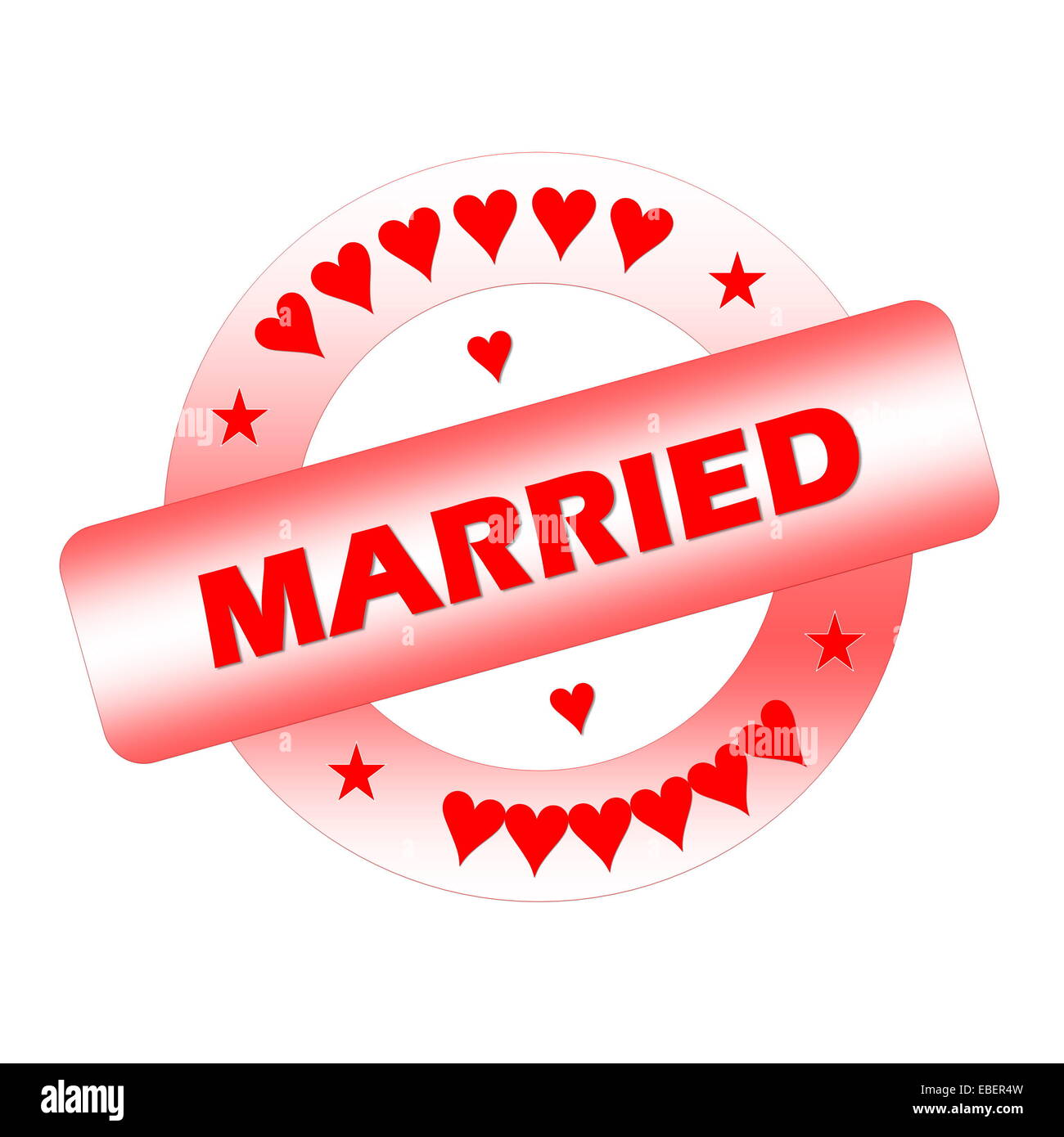 Red married stamp isolated in white background Stock Photo - Alamy