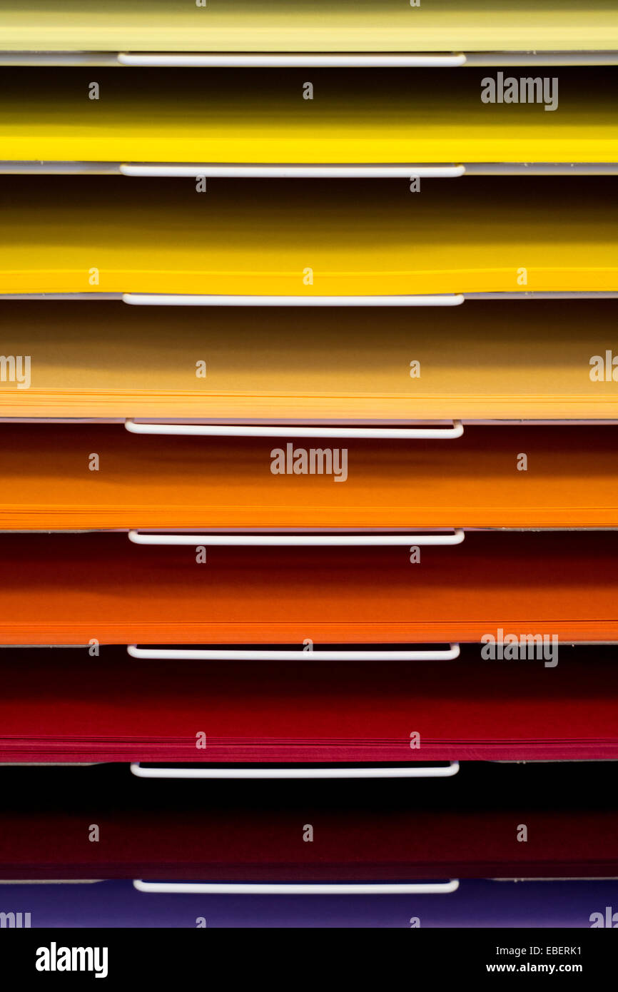 Sheets of coloured card Stock Photo - Alamy