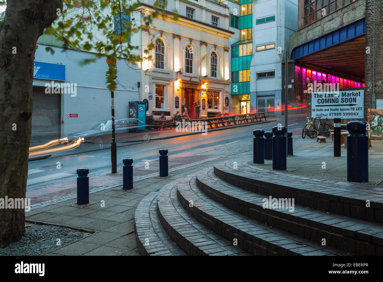 Dusk at Trafalgar Street in Brighton Stock Photo - Alamy