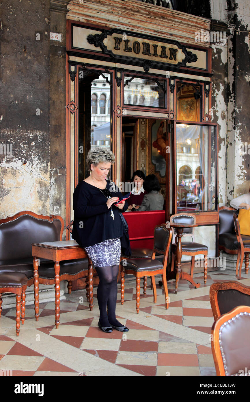 Venice Italy Piazza San Marco famous Cafe Florian coffee house Stock ...