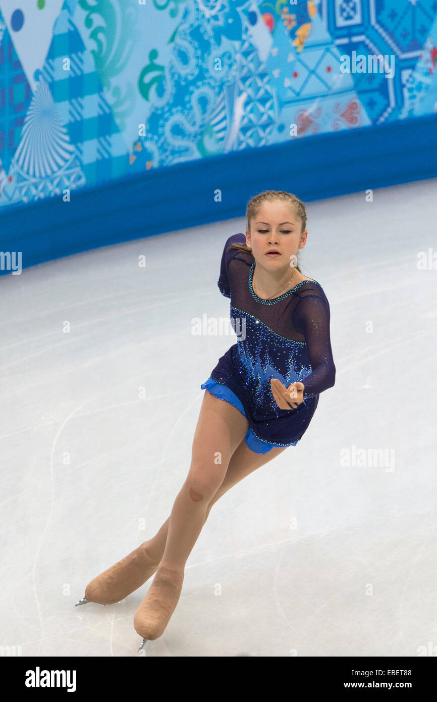 Yulia Lipnitskaya (RUS) competing in the Women's Figure Skating Short ...