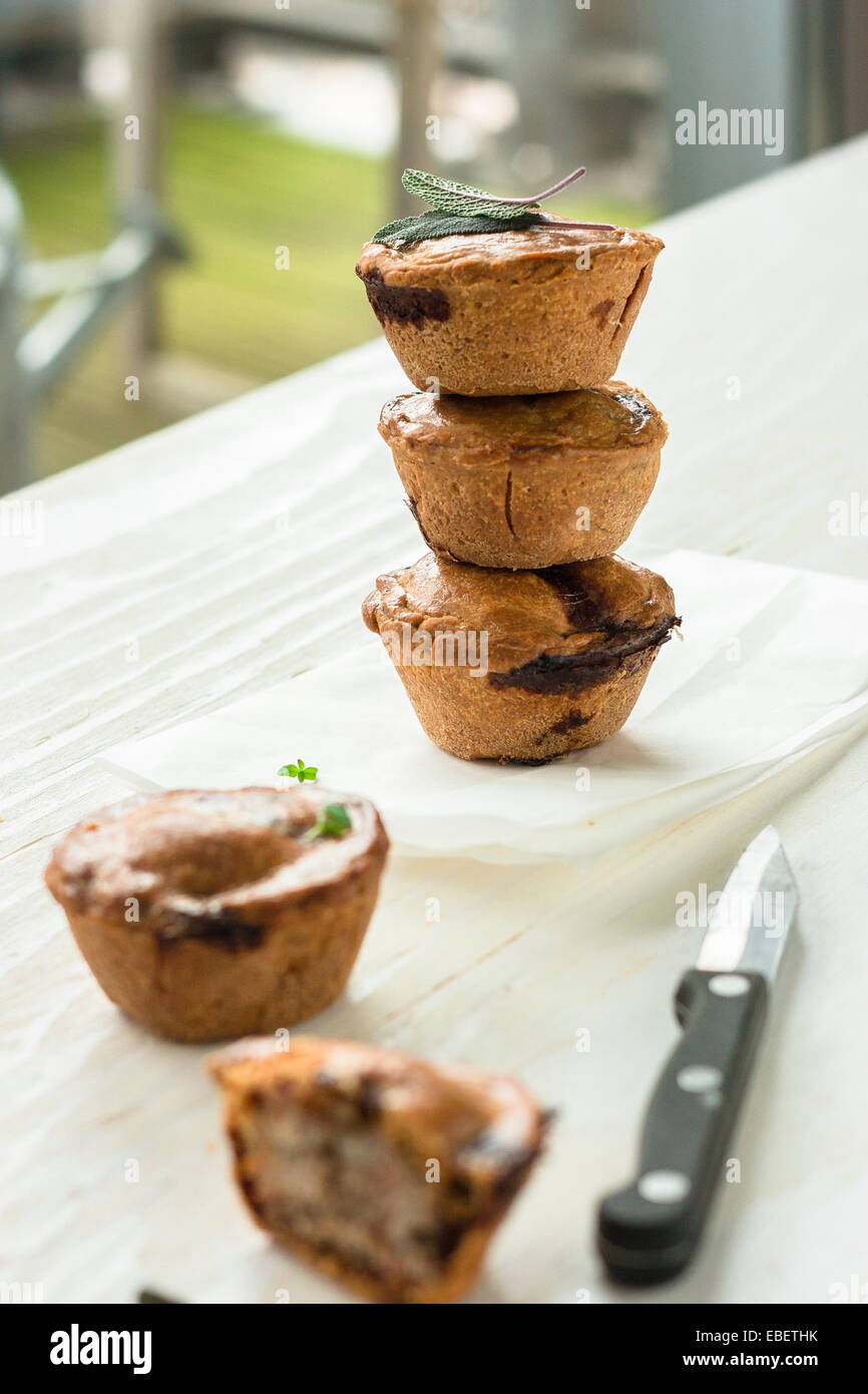 Mini pork pies in tower hi-res stock photography and images - Alamy