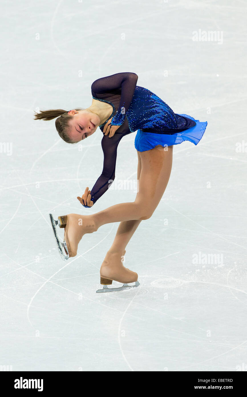 Yulia Lipnitskaya (RUS) competing in the Women's Figure Skating Short ...