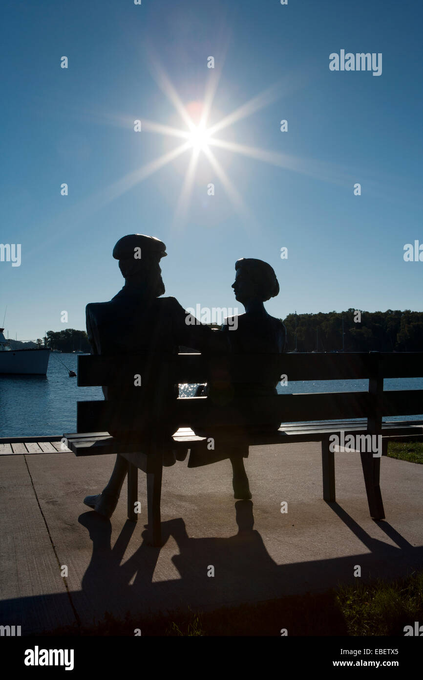 Statues of Mabel and Alexander Graham Bell in Baddeck, Cape Breton ...