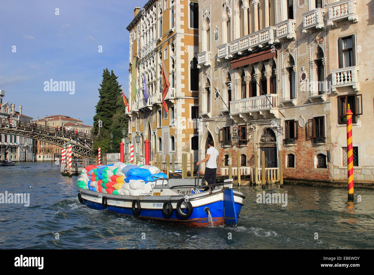 Venice Italy Grand Canal architecture and work boats Stock Photo - Alamy