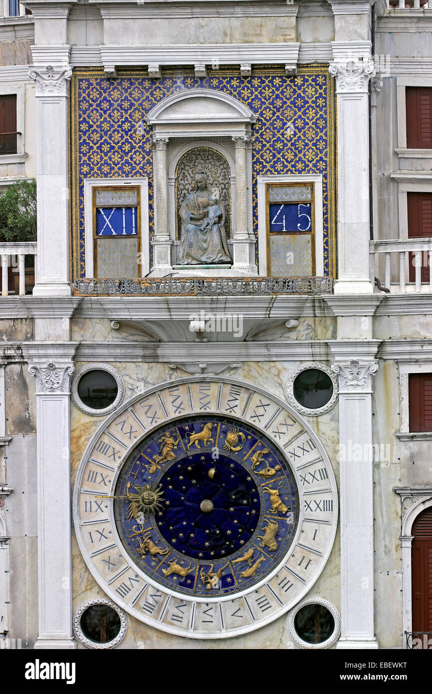 San marco clock tower, venice hi-res stock photography and images - Alamy