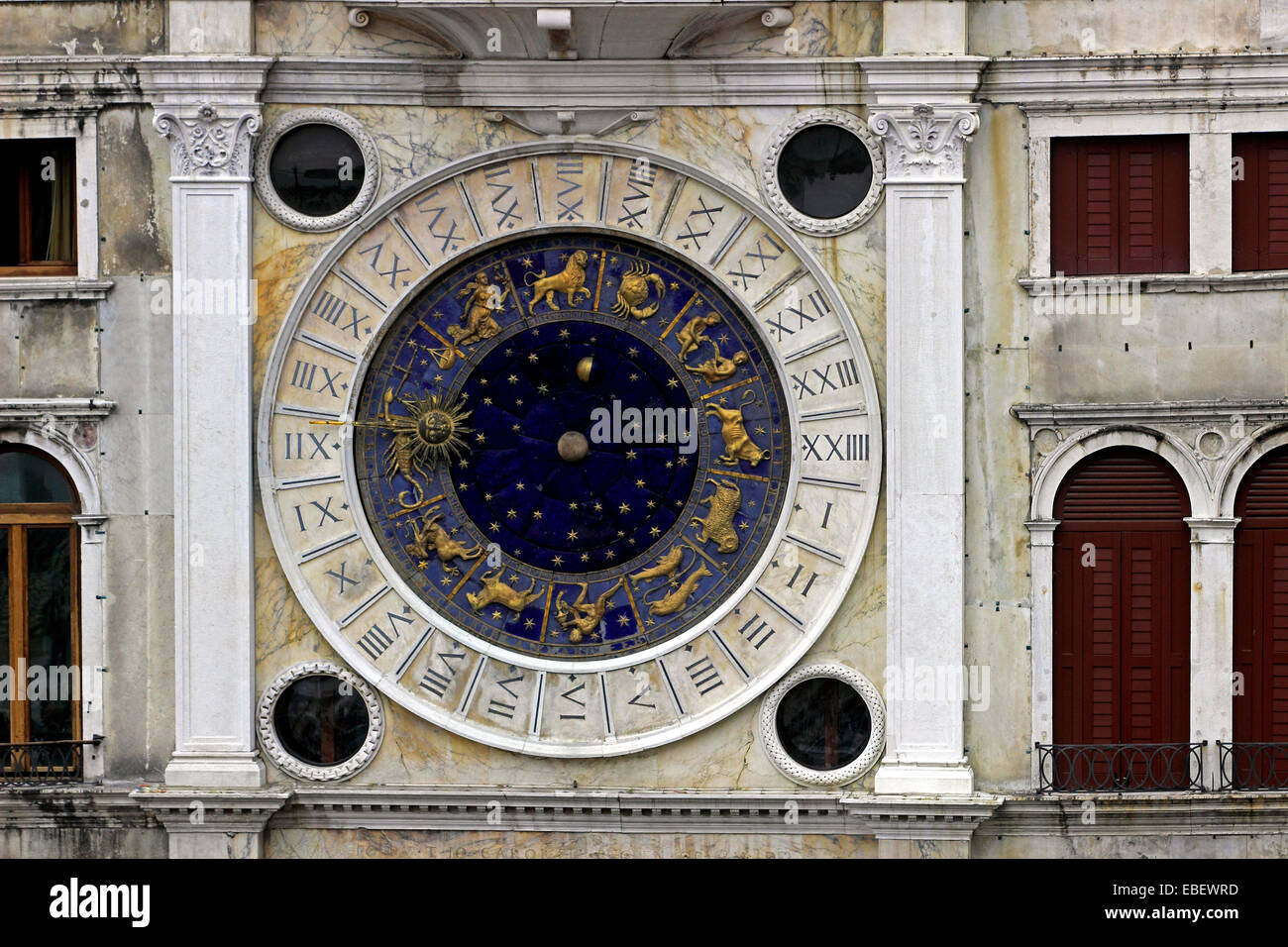 Venice San Marco clock tower in St. Marks Square Stock Photo - Alamy