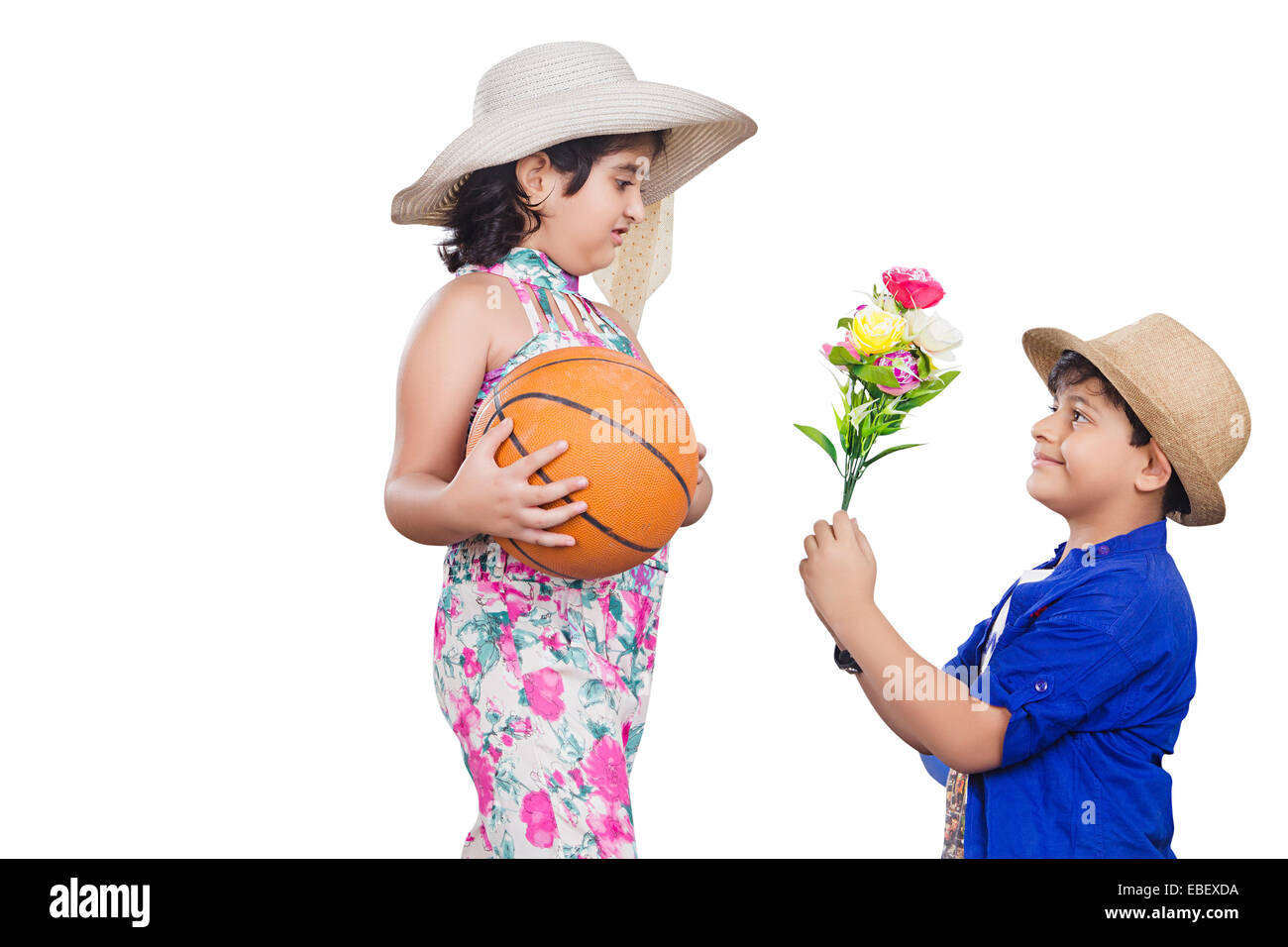 indian childern couple Proposing Stock Photo - Alamy