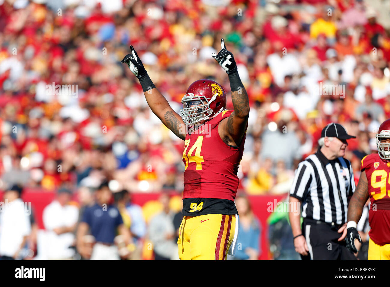 November 29, 2014 USC Trojans defensive end Leonard Williams #94 in ...